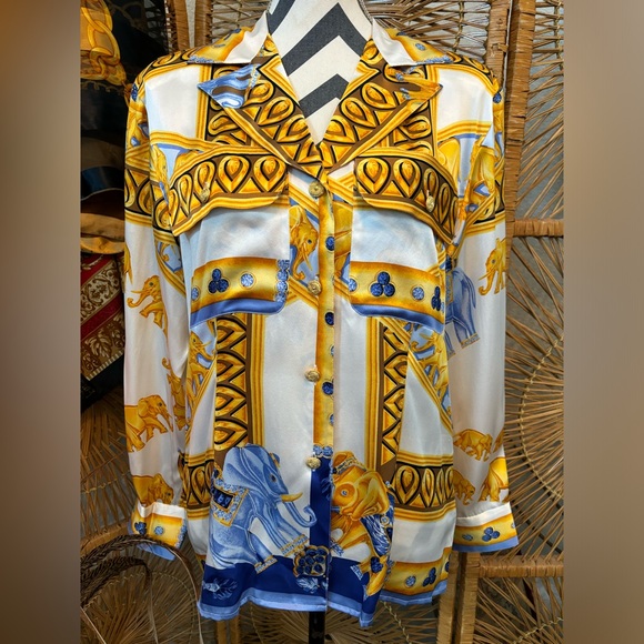 Paolo Santini | Tops | Vintage Nwt 98s Paolo Santini Retro Geo Print ...